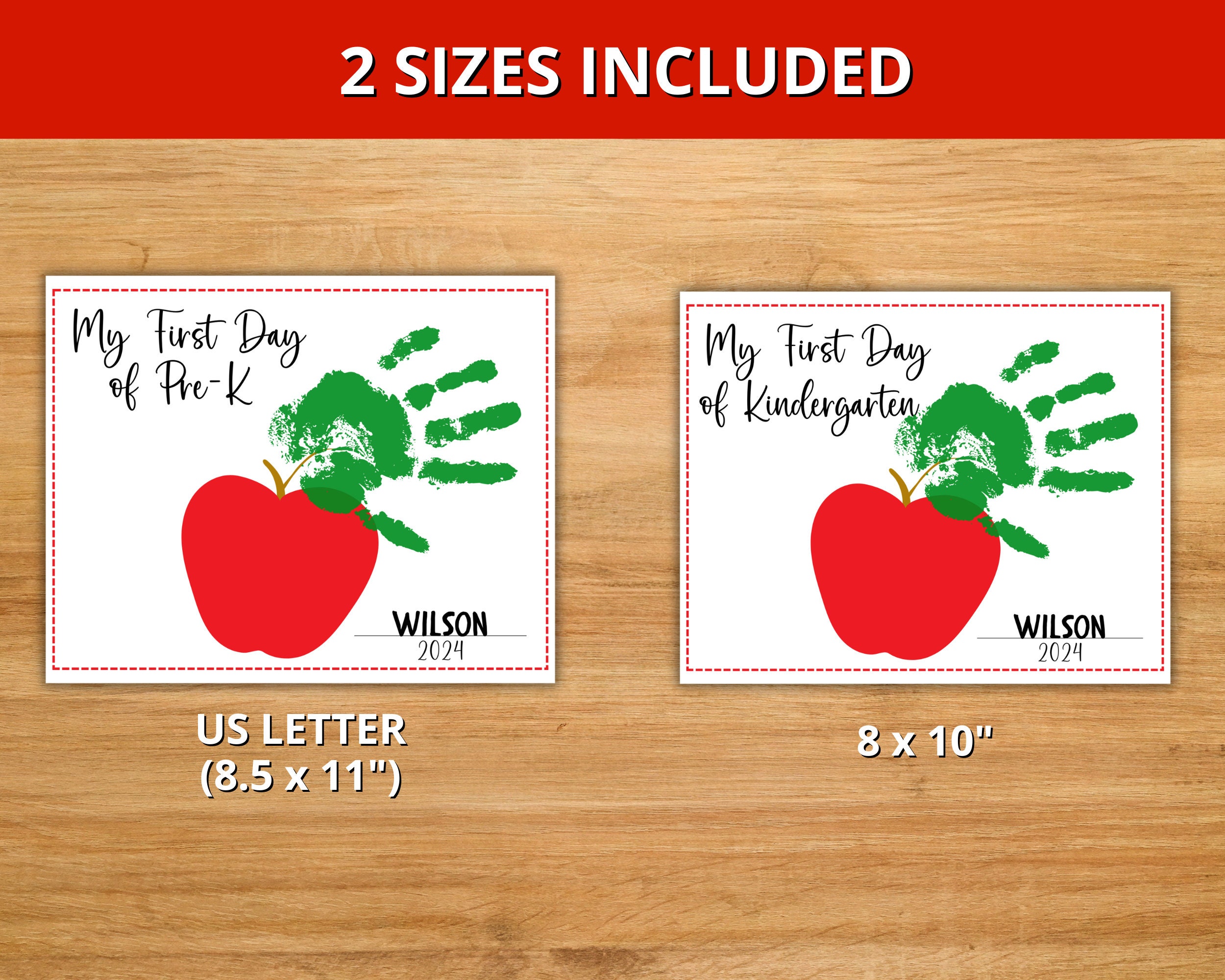 First Day of School Handprint Art, First Day Handprint Keepsake, First ...