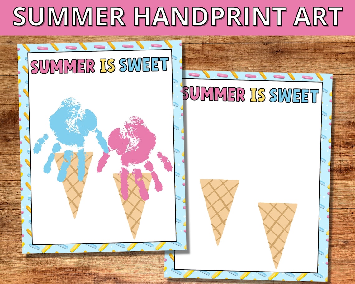 Kids Summer Handprint Art Summer Activities for Kids | Etsy