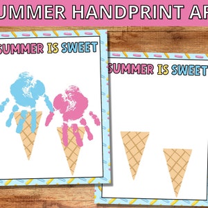 Kids Summer Handprint Art, Summer Activities for Kids, Summer-themed ...