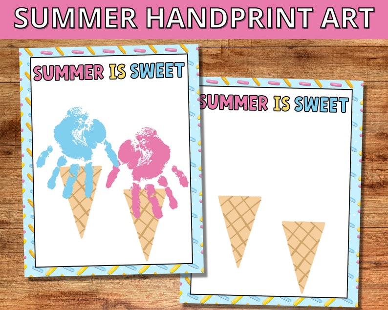 Kids Summer Handprint Art, Summer Activities for Kids, Summer-themed ...