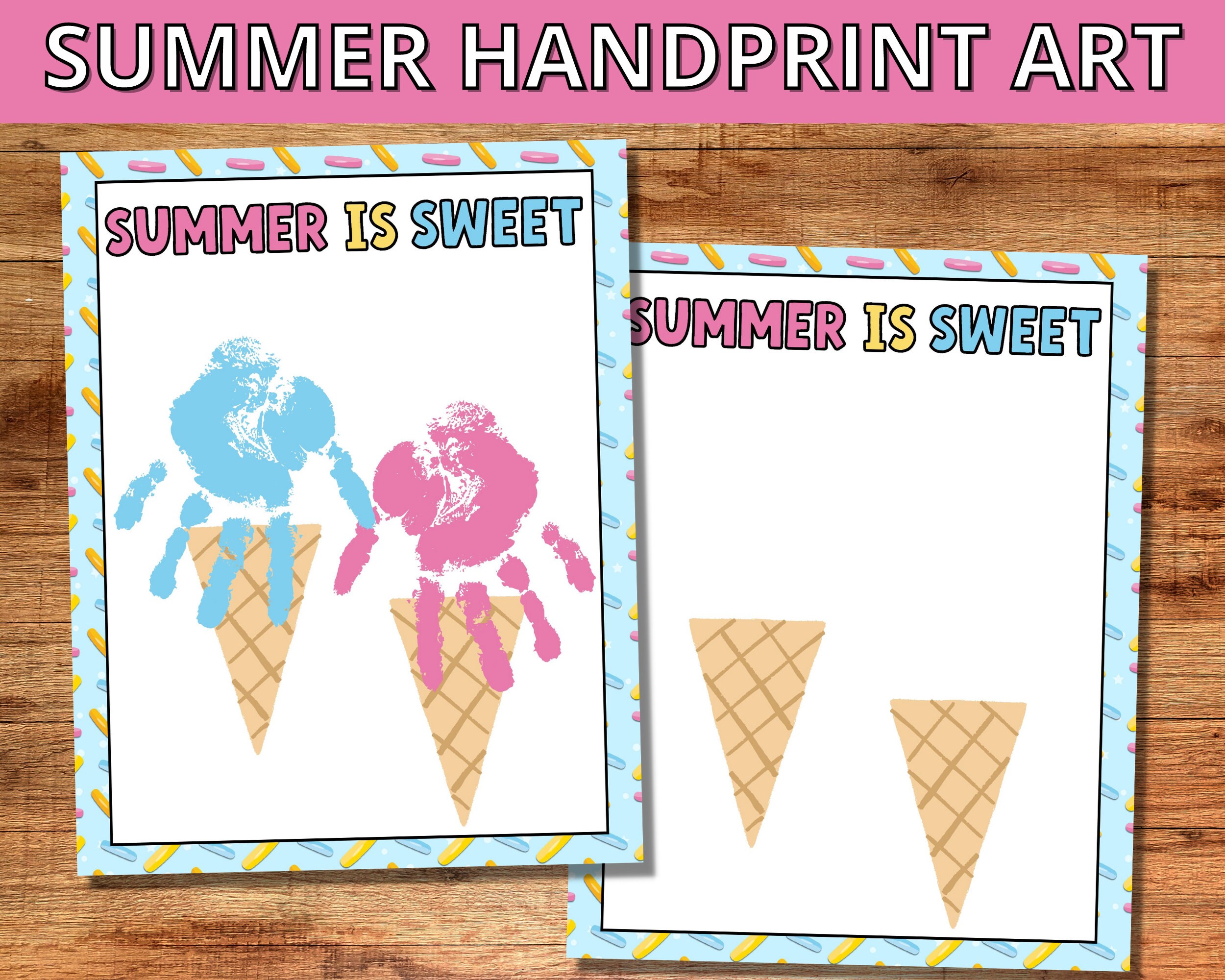Kids Summer Handprint Art, Summer Activities for Kids, Summer-themed ...