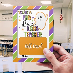 Halloween Teacher Gift Card Holder Halloween Gift Card - Etsy