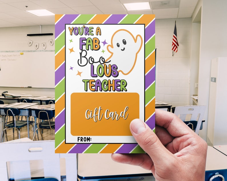Halloween Teacher Gift Card Holder Halloween Gift Card - Etsy