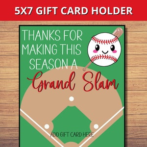 Baseball Coach Gift Card Holder, Thank You Coach Gift, Baseball Coach ...