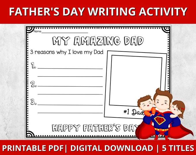Printable Fathers Day Activity About My Daddy Idea for Fathers Day ...