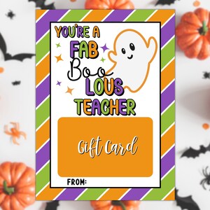 Halloween Teacher Gift Card Holder Halloween Gift Card - Etsy