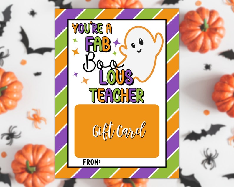 Halloween Teacher Gift Card Holder Halloween Gift Card - Etsy