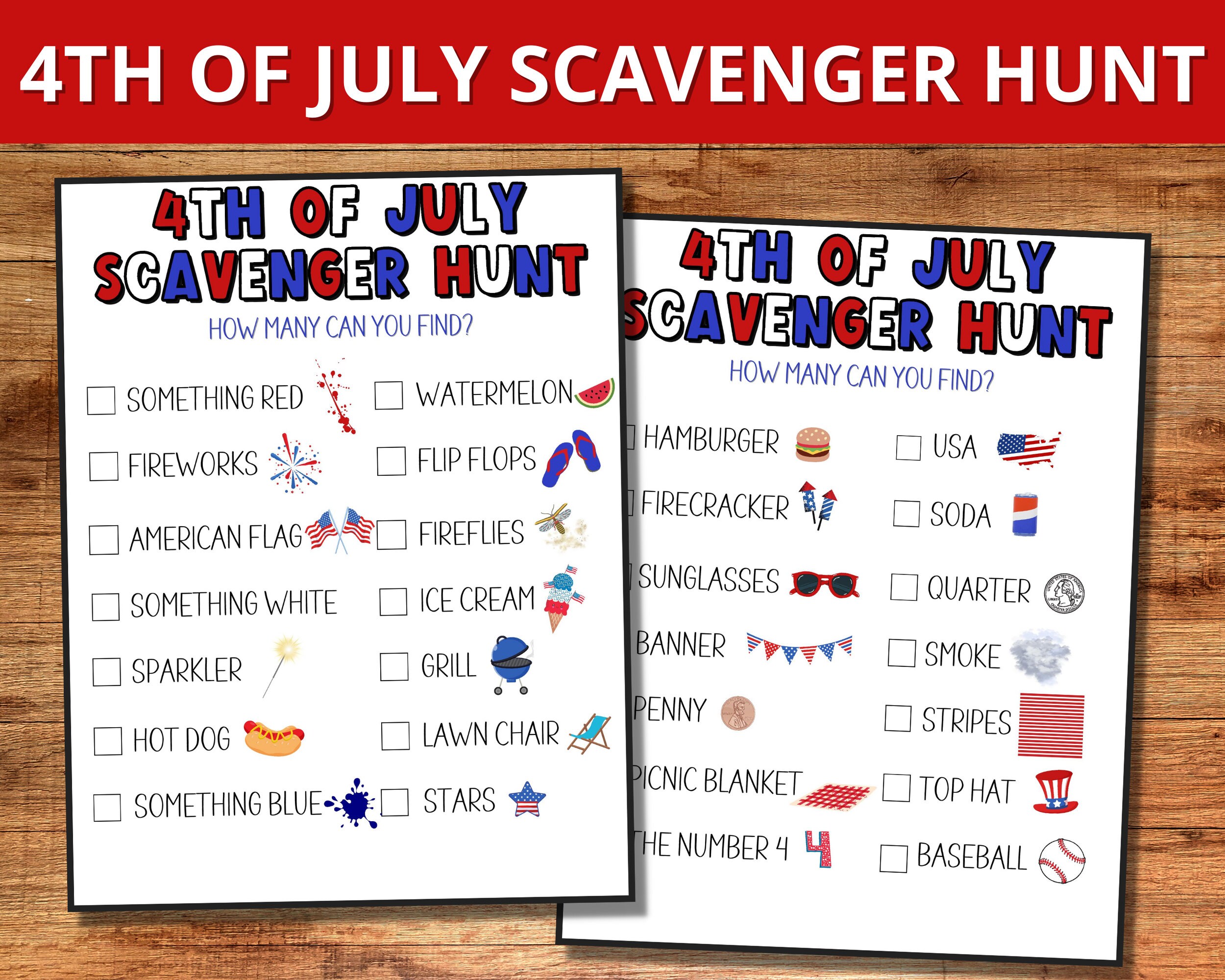 4th of July Scavenger Hunt, 4th of July Printable Activity for Kids ...