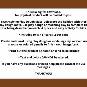 Thanksgiving Play Dough Mats Printable Play Dough Mats - Etsy