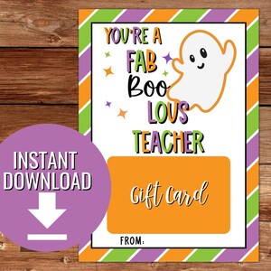 Halloween Teacher Gift Card Holder, Halloween Gift Card Holder ...
