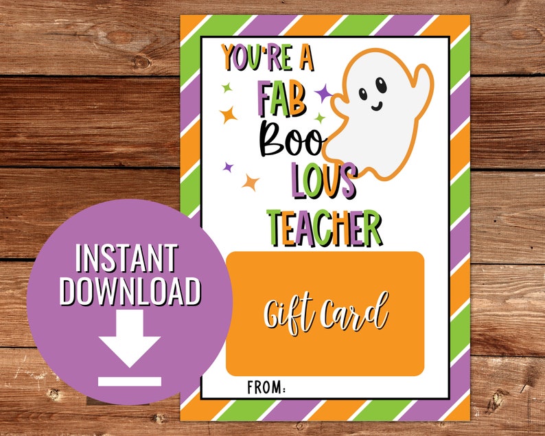 Halloween Teacher Gift Card Holder Halloween Gift Card - Etsy