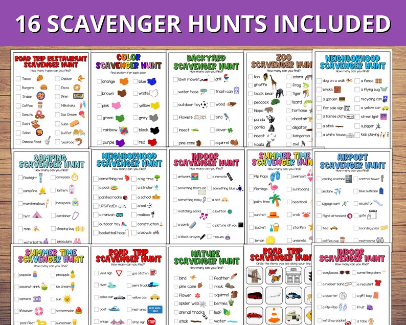 Scavenger Hunt for Kids, Printable Summer Activities, Scavenger Hunt ...