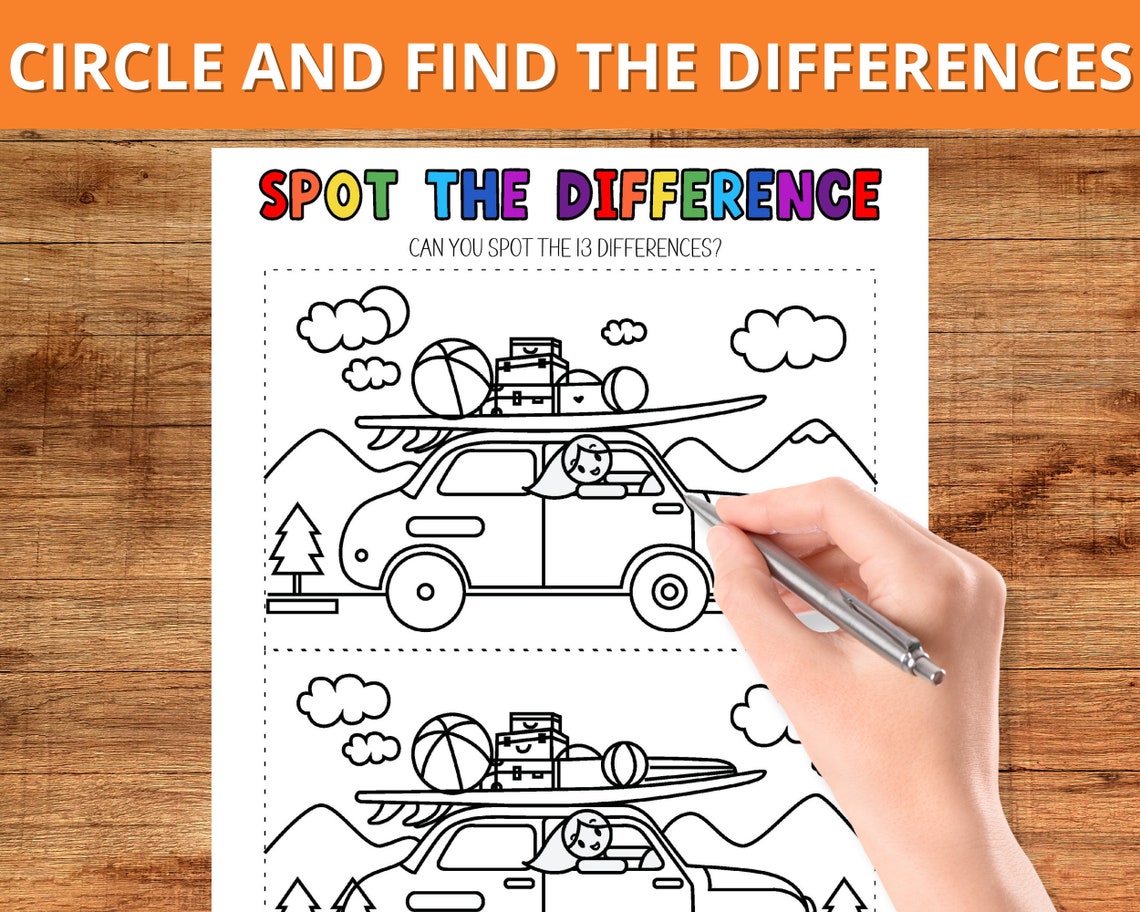 Spot the Difference Game for Kids Kids Travel Games - Etsy