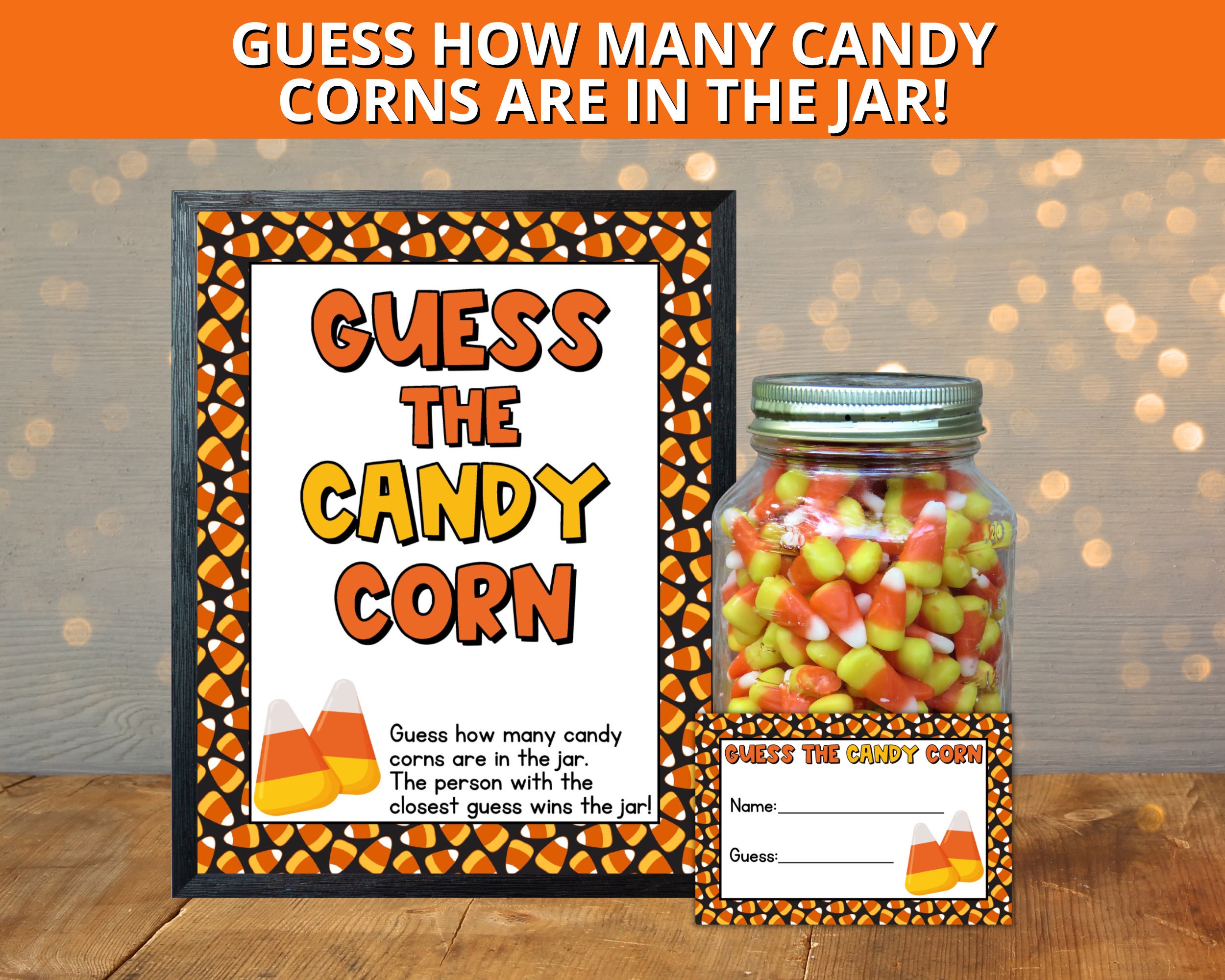 Candy Corn Guessing Game, Fall Harvest Game, Halloween Party Games for ...