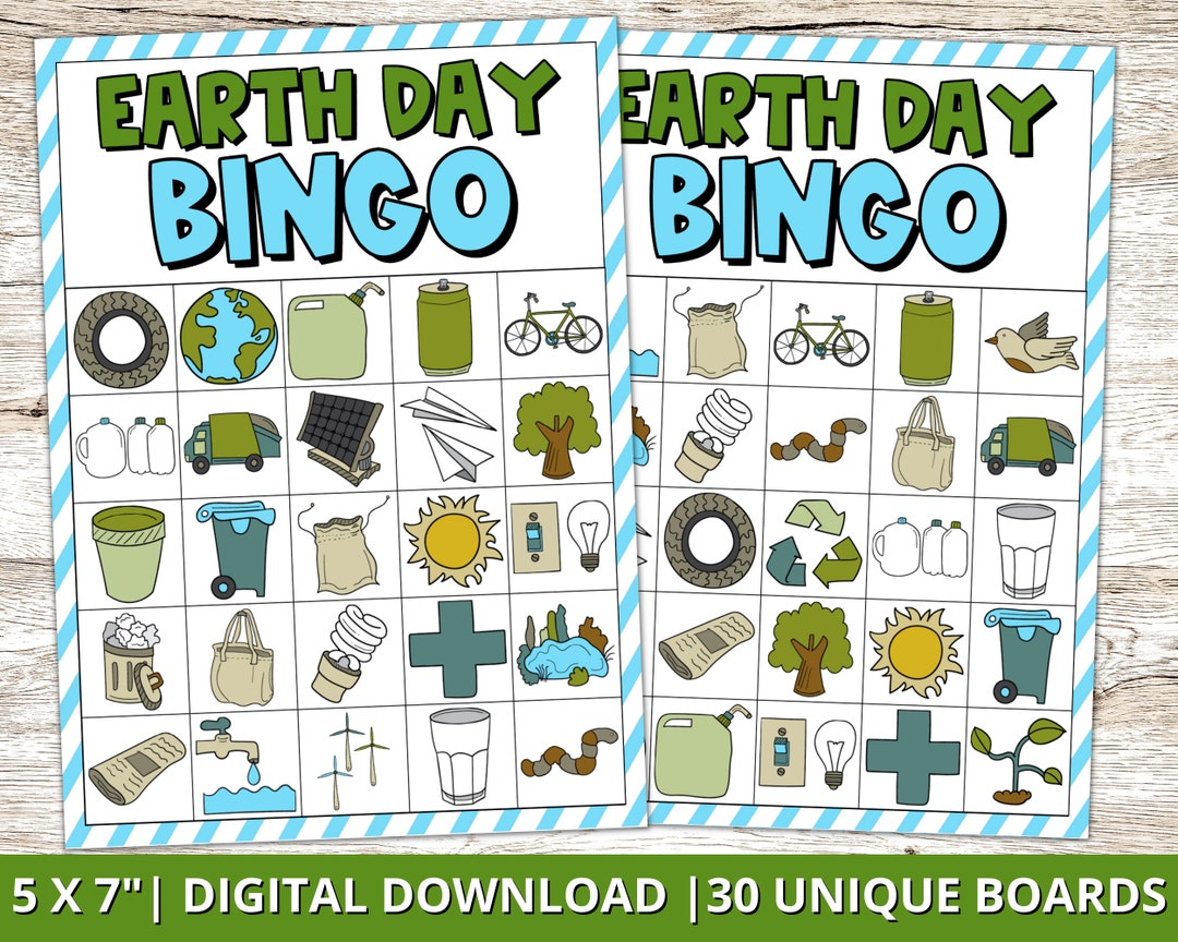 Earth Day Bingo, Earth Day Printable Activity for Kids - Etsy