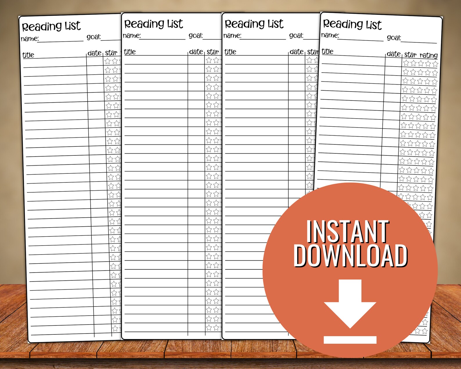 Reading List Bookmark, Printable Library Card Bookmarker, Reading Log ...