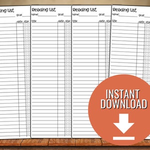 Reading List Bookmark, Printable Library Card Bookmarker, Reading Log ...