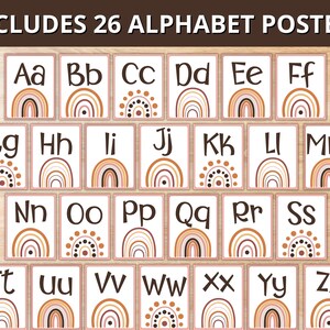 Neutral Boho Alphabet and Number Posters, Boho Classroom Décor - Etsy
