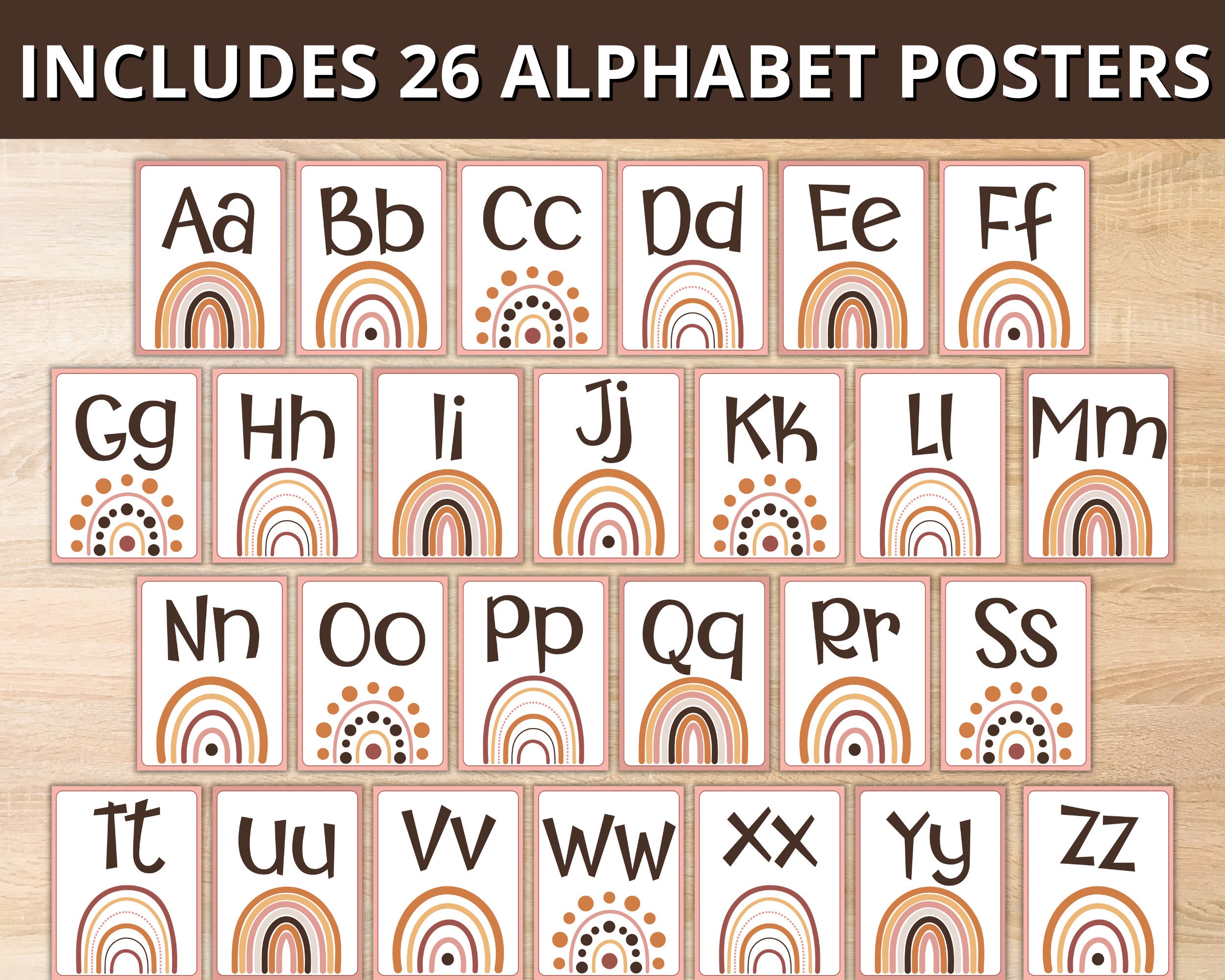 Neutral Boho Alphabet and Number Posters Boho Classroom Décor - Etsy