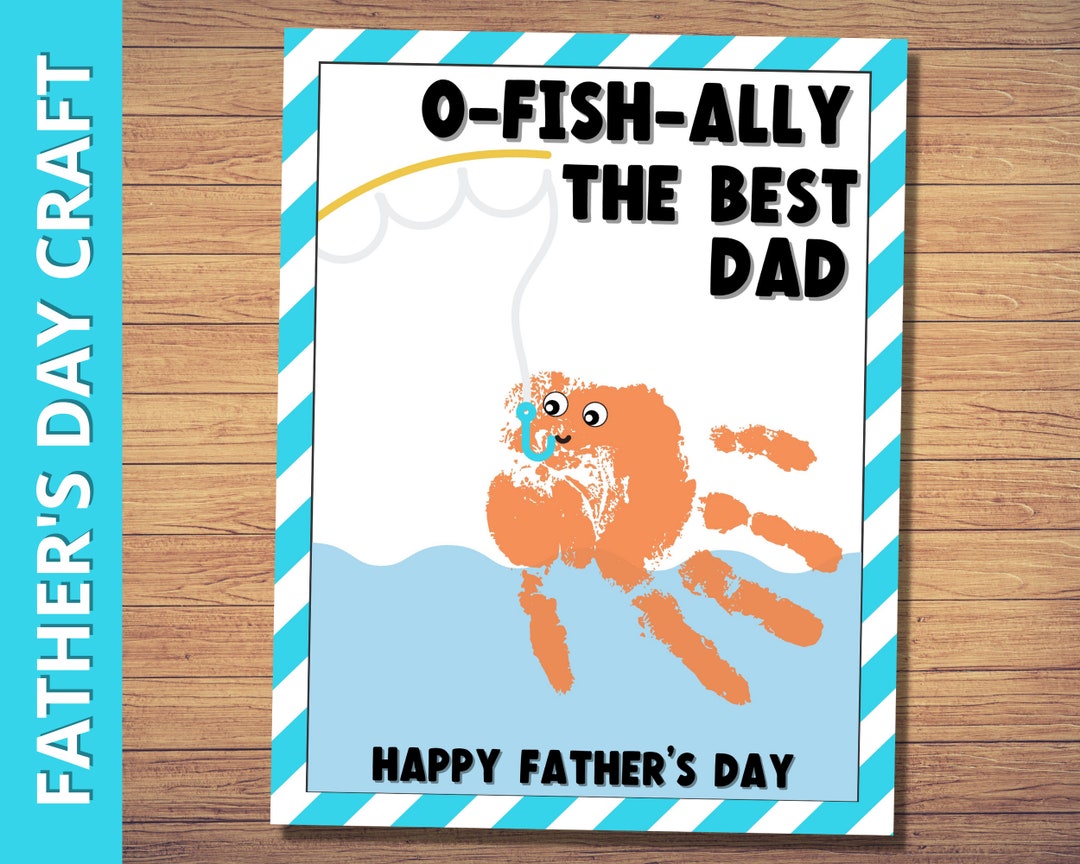 Father's Day Hand Print Art Keepsake, DIY Gift for Dad, Father's Day ...
