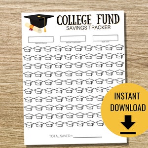 College Fund Savings Challenge Tracker, College Fund Saving Template ...