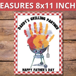 Father's Day Hand Print Art Keepsake, Printable Father's Day Card, DIY ...