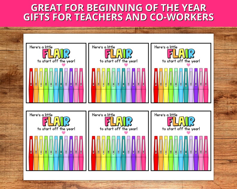 Back to School Teacher Gift Tag Flair Pen Gift Tag First Day - Etsy