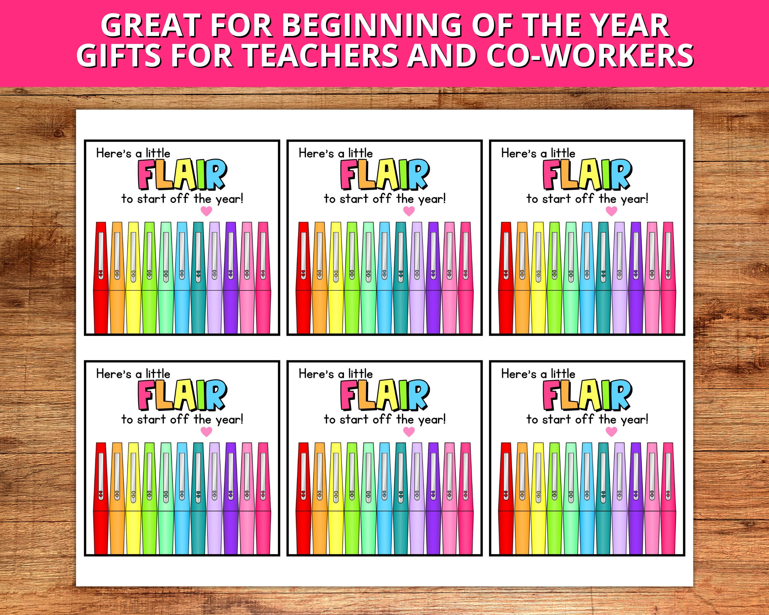 Back to School Teacher Gift Tag Flair Pen Gift Tag First Day - Etsy