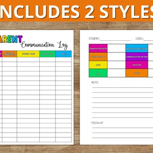 Parent Communication Log Teacher Communication Record - Etsy