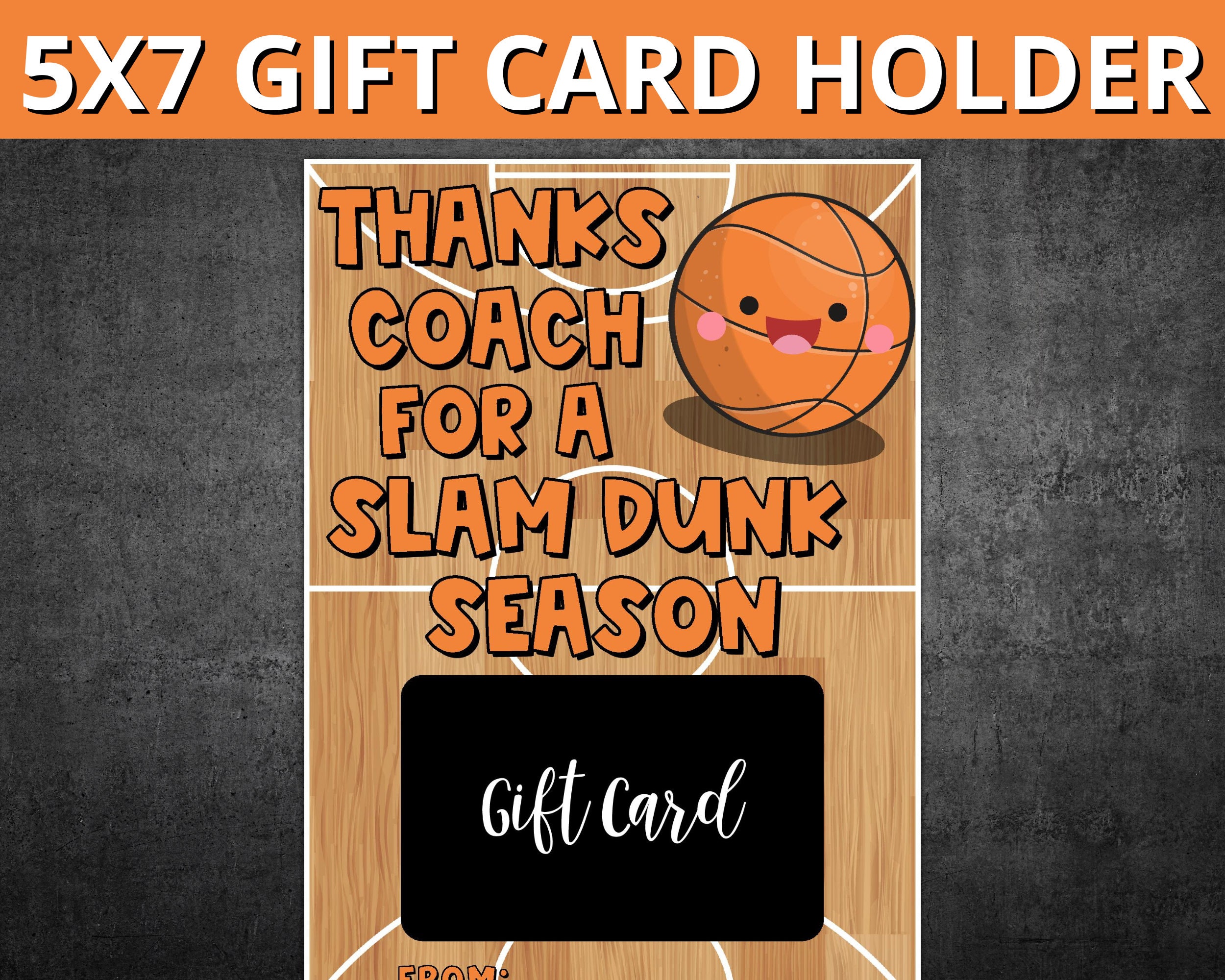 Basketball Coach Gift Card Holder, Coach Thank You Gift, Basketball ...