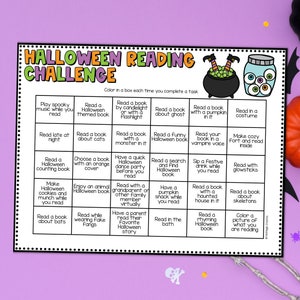 Halloween Reading Challenge for Kids, Printable Reading Challenge ...