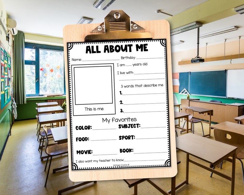 Student All About Me Questionnaire, Printable Back to School Activity ...