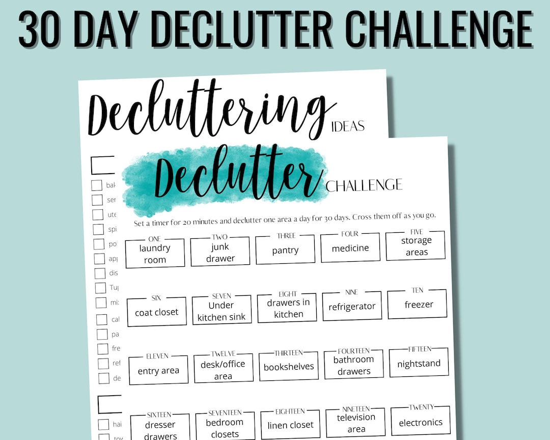 Declutter Challenge Printable Declutter Tracker Home Cleaning Spring ...