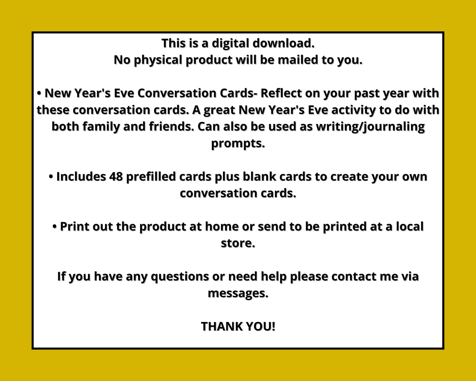 New Year's Eve Conversation Cards New Year's Eve - Etsy