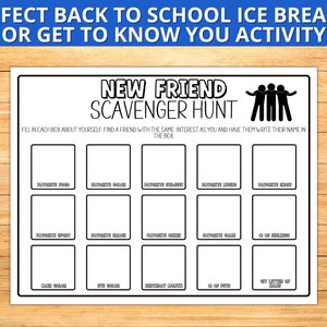 Back to School New Friend Scavenger Hunt Find Someone Who - Etsy