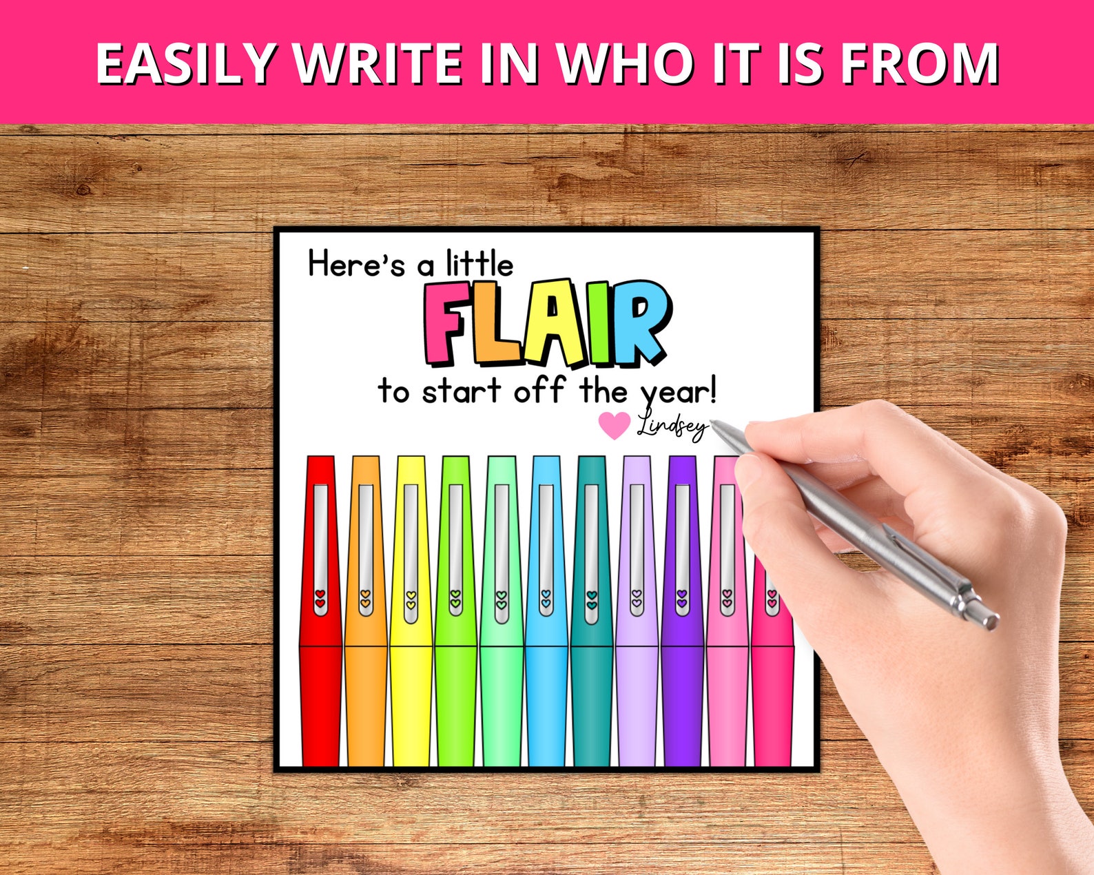 Back to School Teacher Gift Tag Flair Pen Gift Tag First Day - Etsy