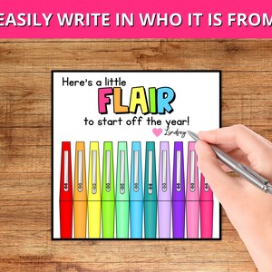 Back to School Teacher Gift Tag, Flair Pen Gift Tag, First Day of ...