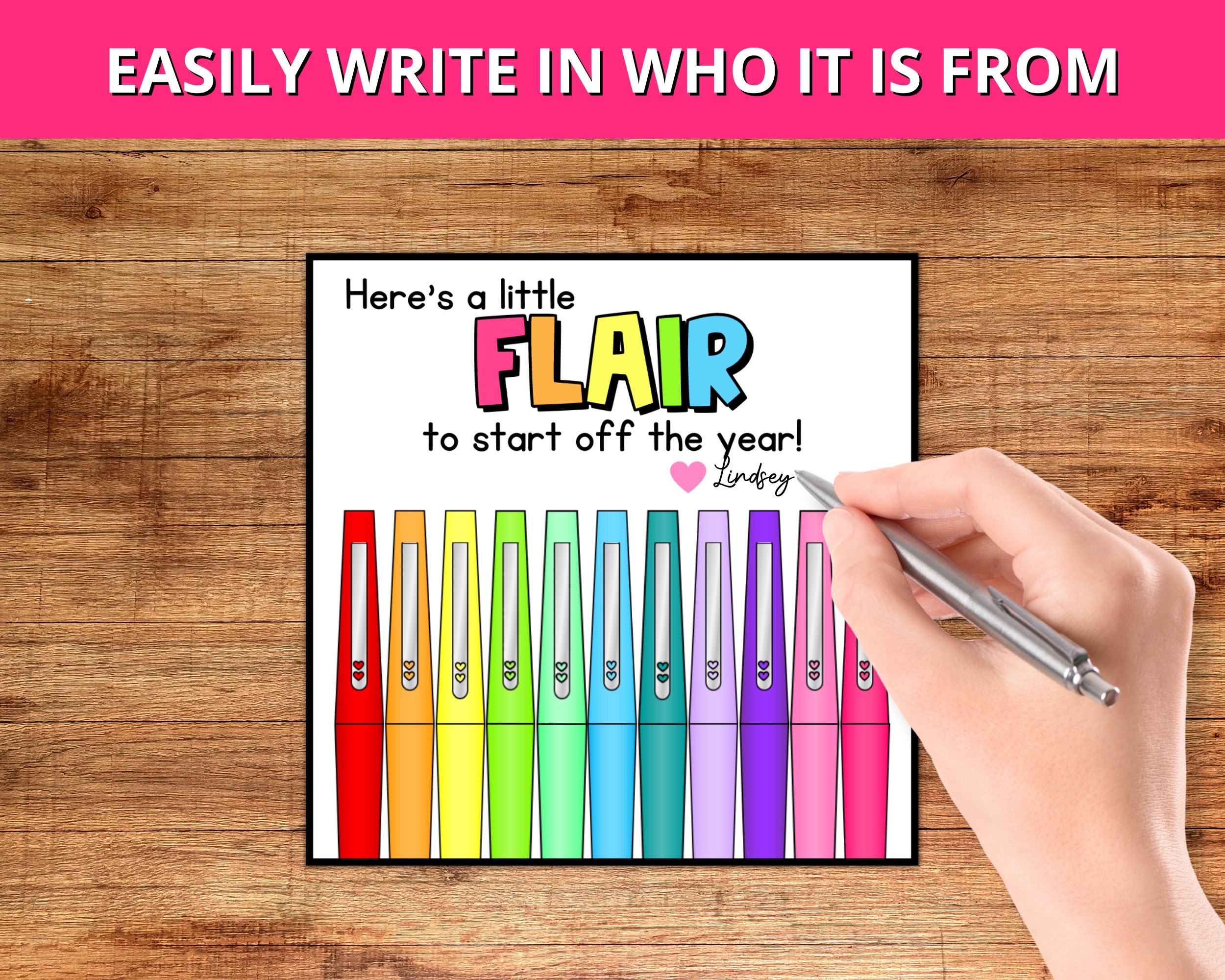 Back to School Teacher Gift Tag Flair Pen Gift Tag First Day - Etsy