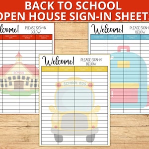 Back to School Open House Sign in Sheet Classroom Sign in - Etsy
