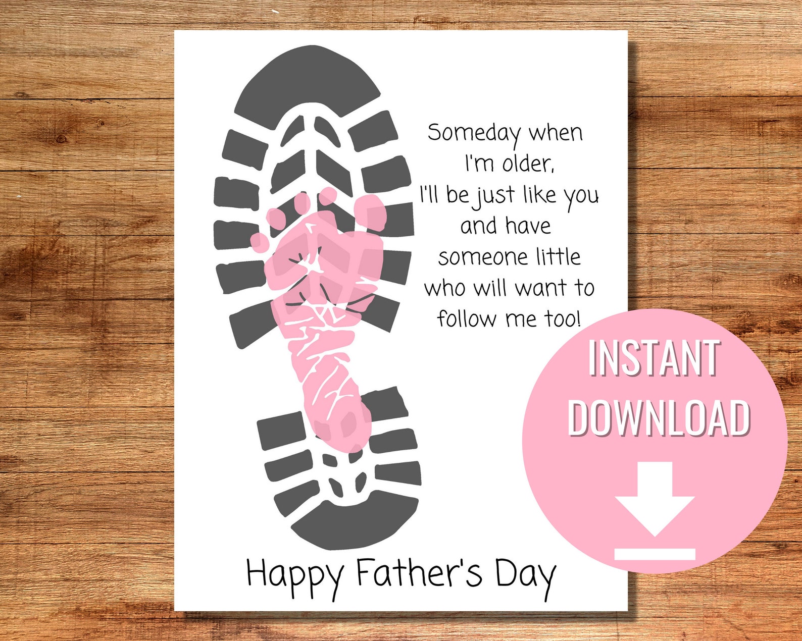 Father's Day Footprint Art Keepsake, Gift for Dad From Kids, Printable ...