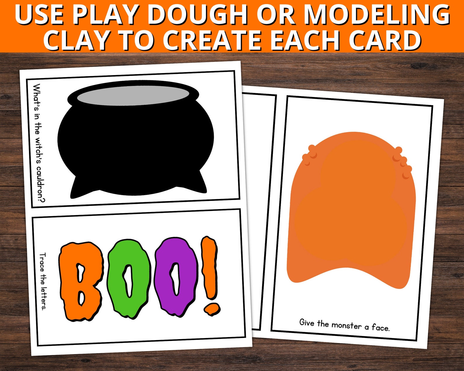 Halloween Play Dough Mats Printable Play Dough Mats - Etsy
