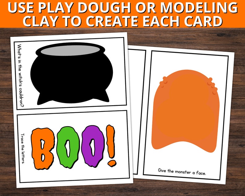 Halloween Play Dough Mats Printable Play Dough Mats - Etsy