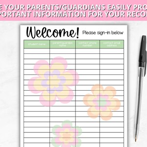 Pastel Rainbow Back to School Open House Sign in Sheet, Meet the ...