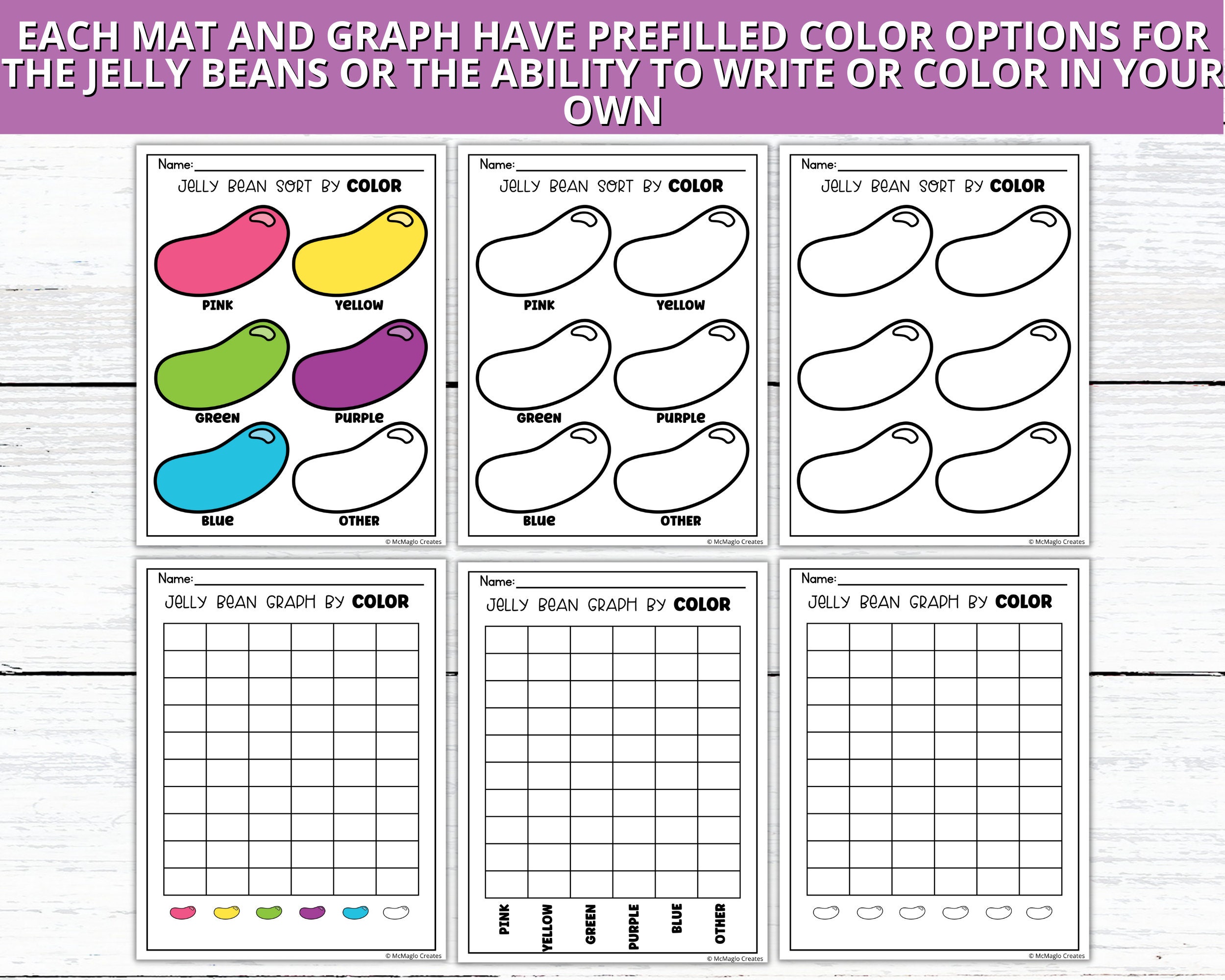 Easter Jelly Bean Math Graphing Activity - Etsy