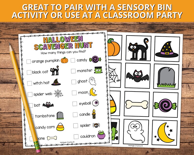 Halloween Scavenger Hunt Printable Kids Halloween Party - Etsy