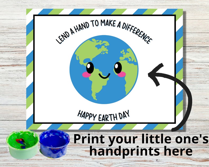 Earth Day Handprint Art Earth Day Printables for Preschoolers - Etsy