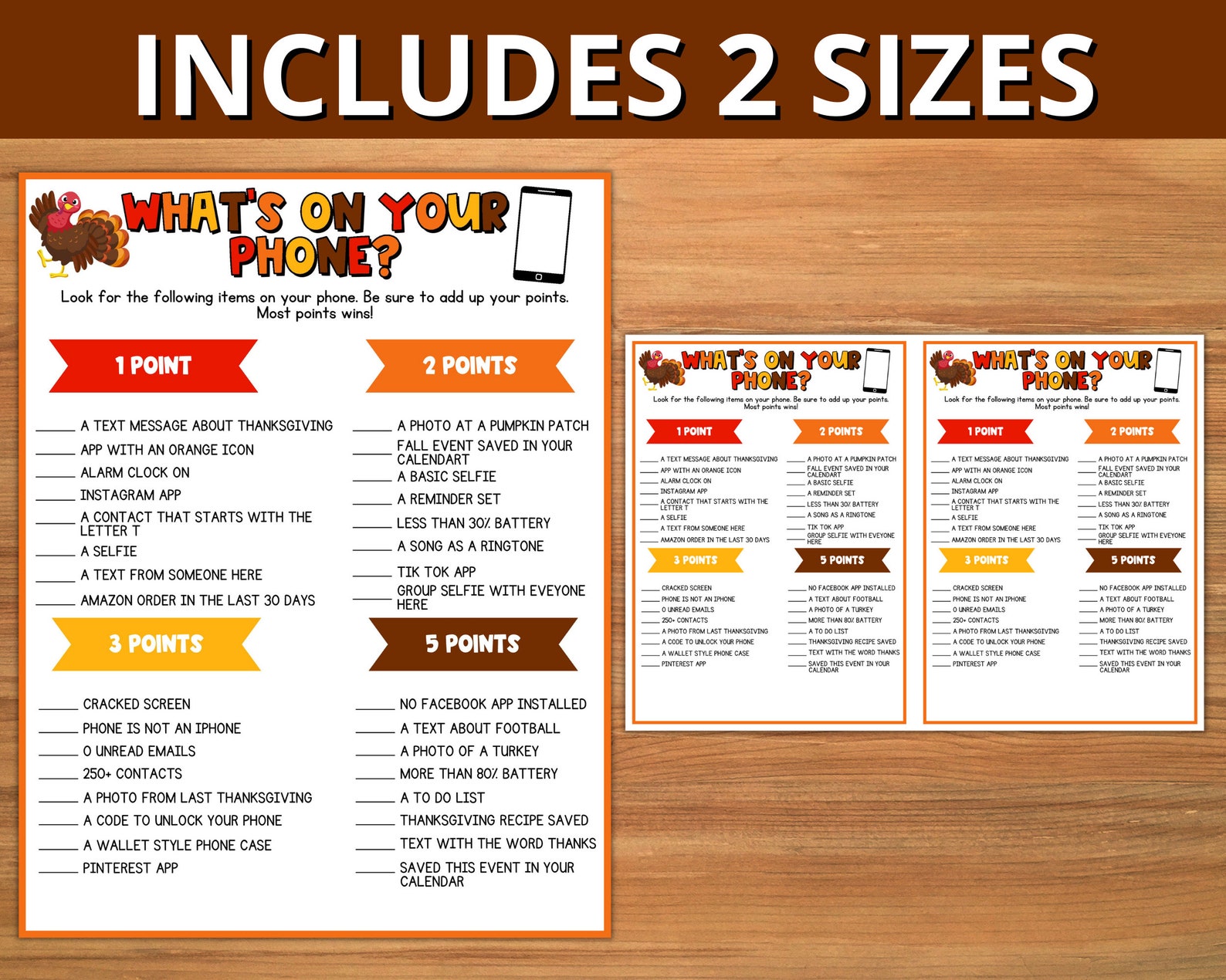 Thanksgiving What's on Your Phone Game Thanksgiving - Etsy