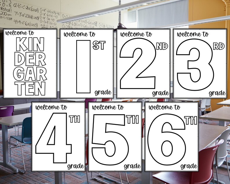 Back to Grade Level Coloring Sheets, First Day of School Grade Level ...