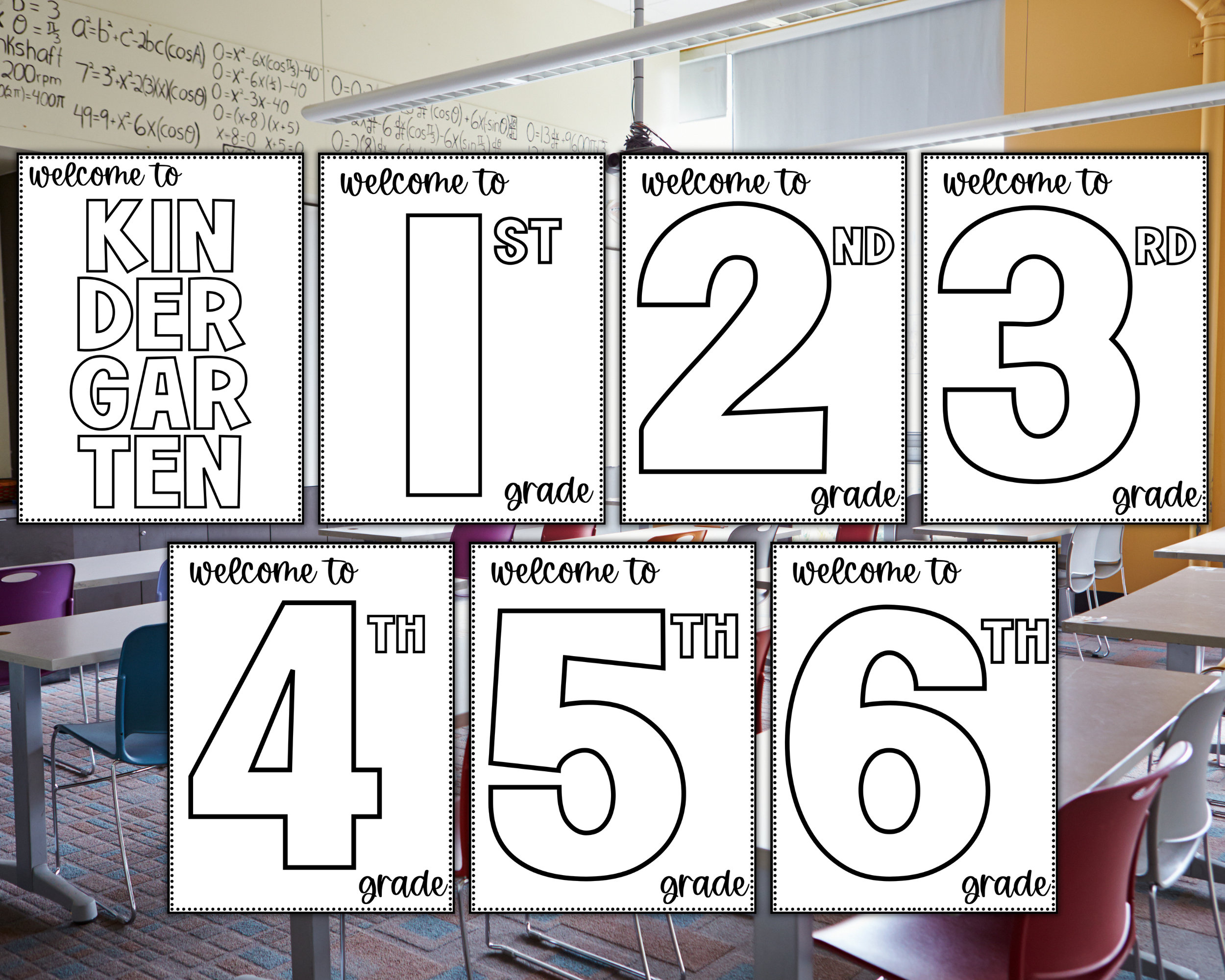 Back to Grade Level Coloring Sheets First Day of School Grade - Etsy