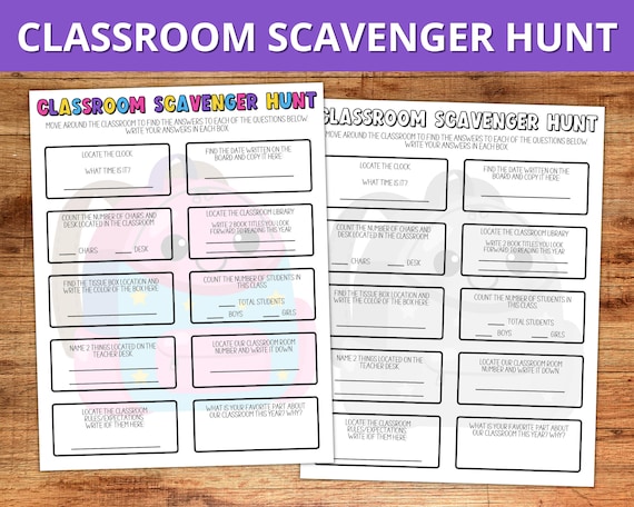 Classroom Scavenger Hunt Back to School Scavenger Hunt - Etsy